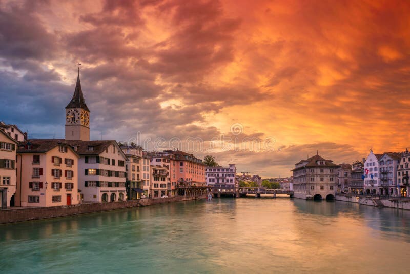 Zurich. stock photo. Image of place, tower, national - 56444104
