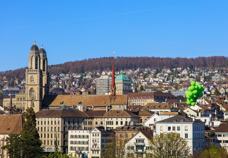 Zurich in springtime stock image. Image of tiles, tiled - 90432359