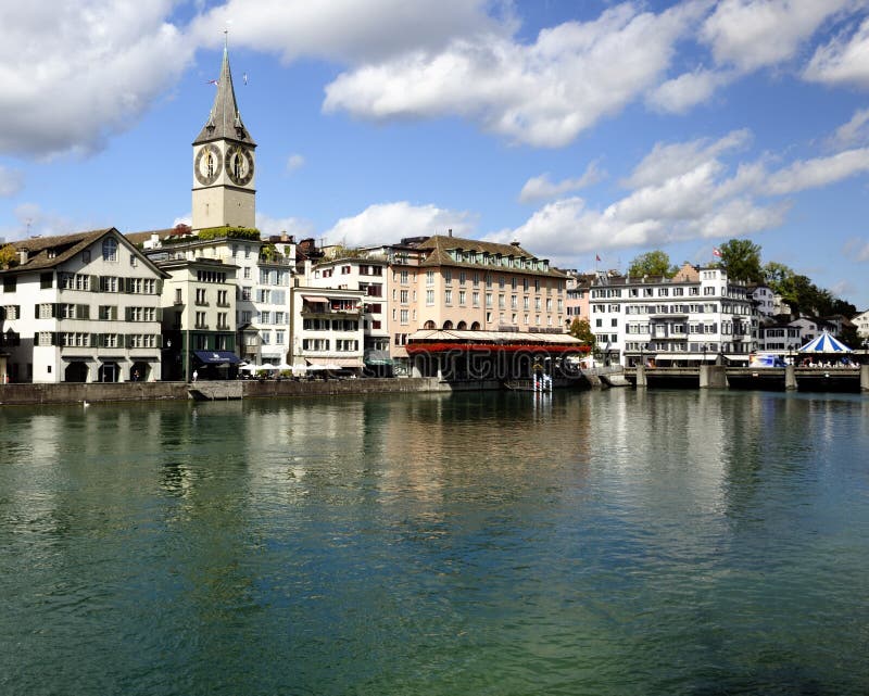 Zurich from above 3 stock image. Image of tower, bridge - 4753721