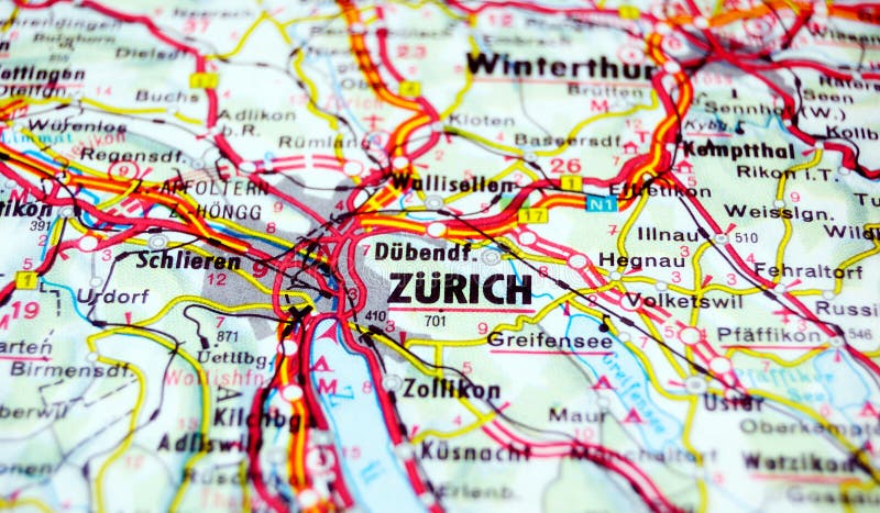 Mappa di Zurigo immagine stock. Immagine di trasporto - 36800899