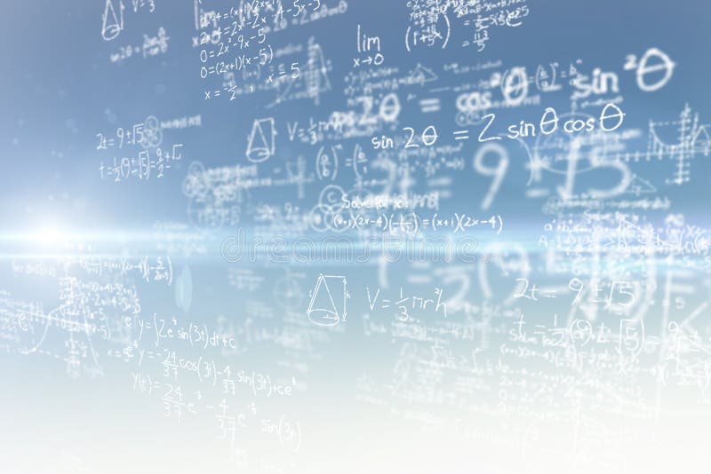 Zusammengesetztes Bild Von Mathe Auf Hintergrund Stock Abbildung ...