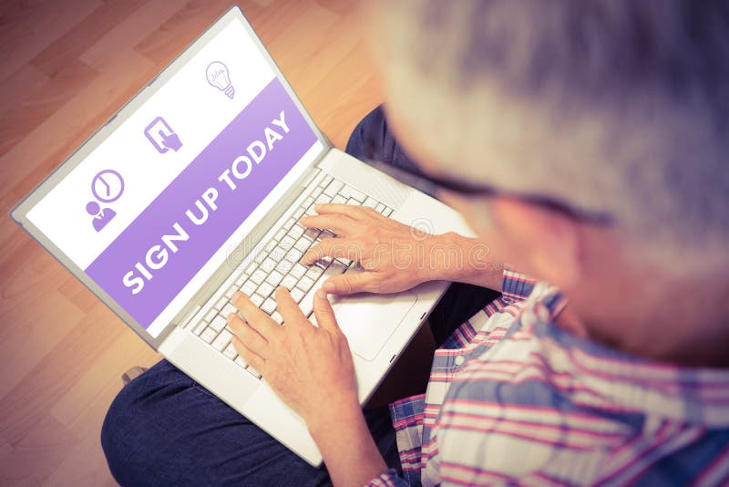 Zusammengesetztes Bild Von Melden Sich Jetzt Text Mit Menschlicher ...