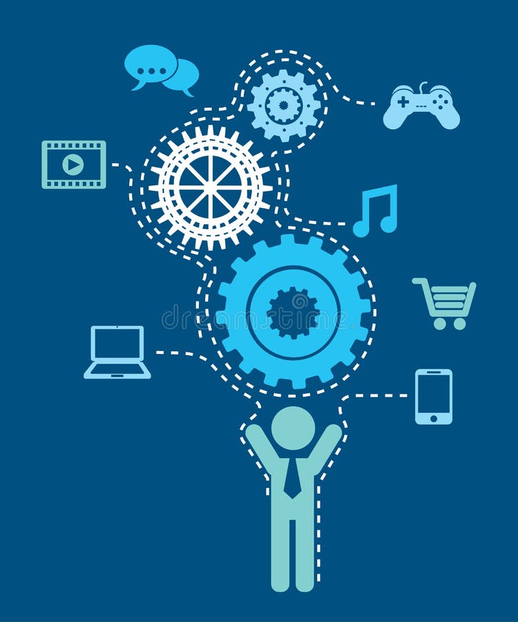 Zusammenhang infographics stock abbildung. Illustration von medien ...