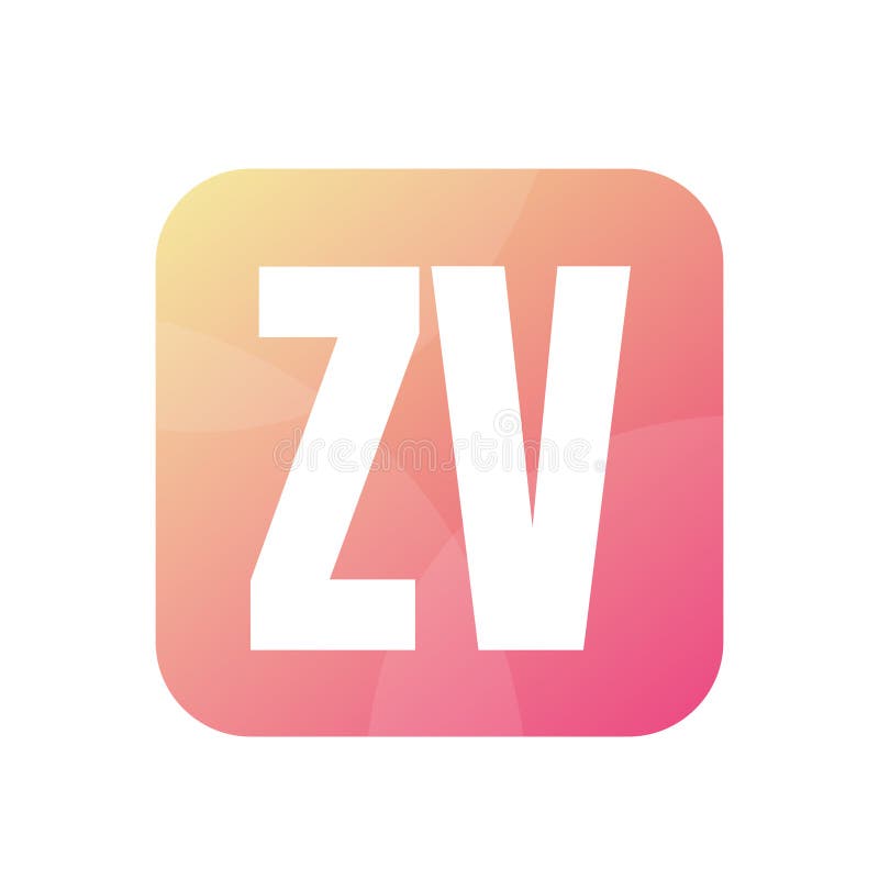 ZV Letter Logo Design with Simple Style Stock Vector - Illustration of ...