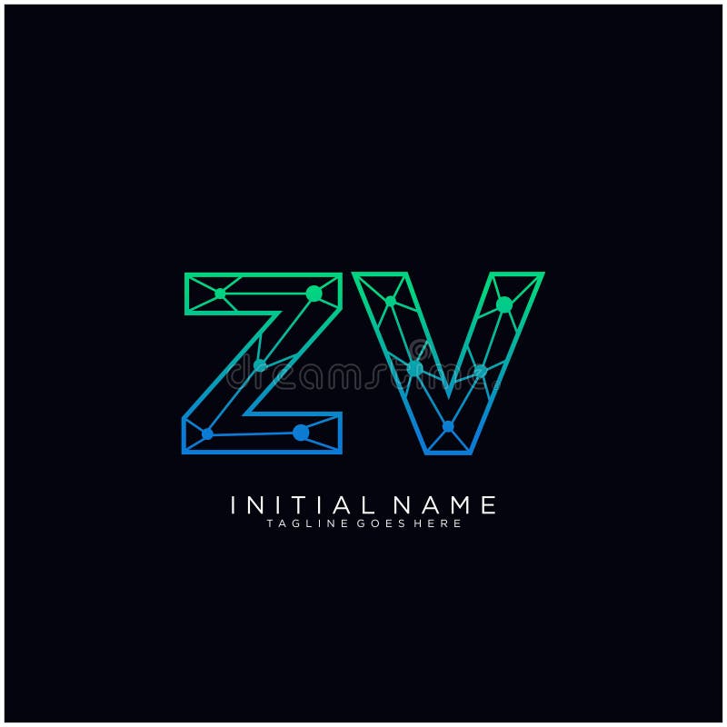 ZV Letter Logo Icon Design Template Elements Stock Vector ...