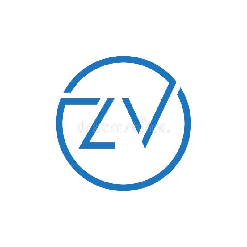 ZV Logo Design Vector Template. Initial Circle Letter ZV Vector ...