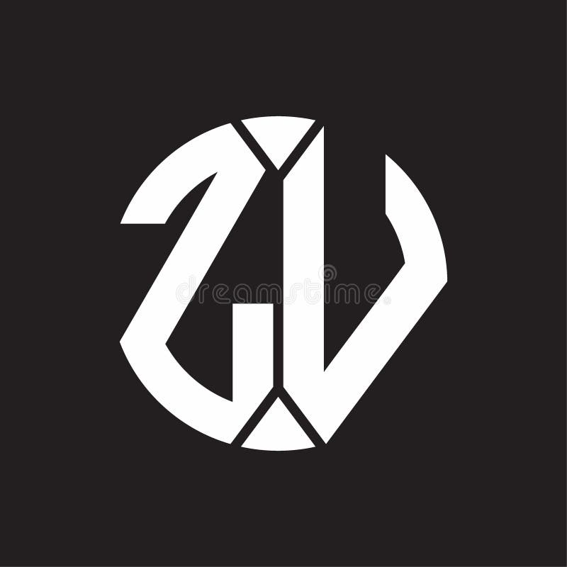 ZV Logo Monogram with Piece Circle Ribbon Style Stock Vector ...