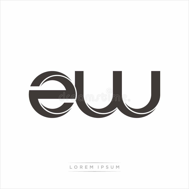 Zw Initial Letter Split Lowercase Modern Monogram Linked Outline ...