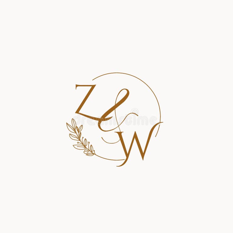 ZW Initial Wedding Monogram Logo Stock Illustration - Illustration of ...