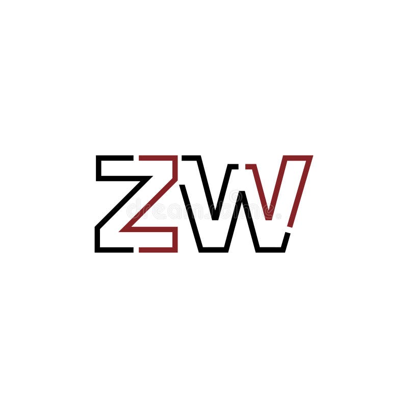 ZW Letter Logo Icon Design Template Elements Stock Vector ...