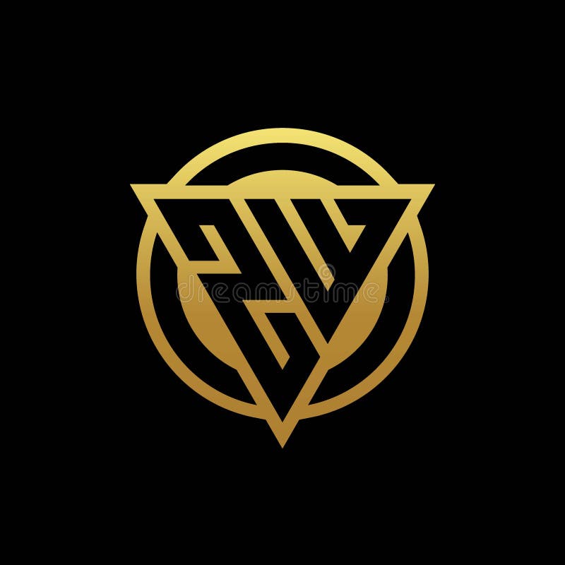 ZW Logo Monogram with Triangle Shape and Circle Rounded Isolated on ...
