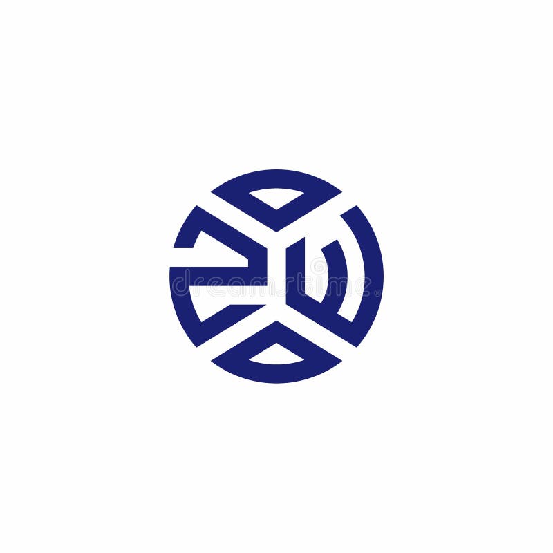 ZW Monogram Logo with Abstract Shapes in Modern Style Stock Vector ...