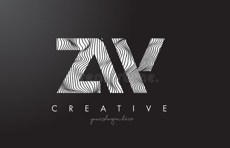 ZW Z W Letter Logo with Zebra Lines Texture Design Vector. Stock Vector ...