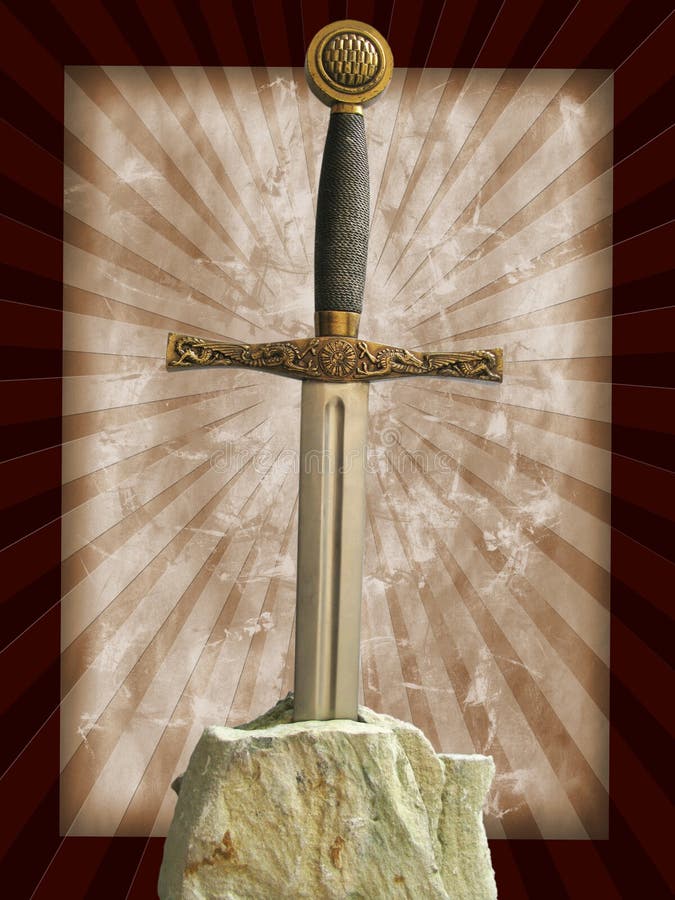 Zwaard in de steen stock foto. Image of legende, legenden - 10699352