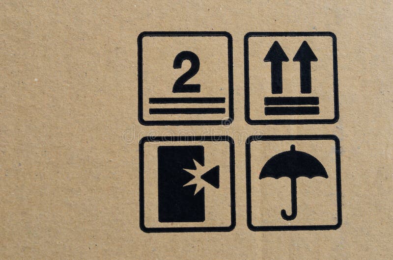 Zwart Breekbaar Symbool Op Doos Stock Foto - Image of element ...