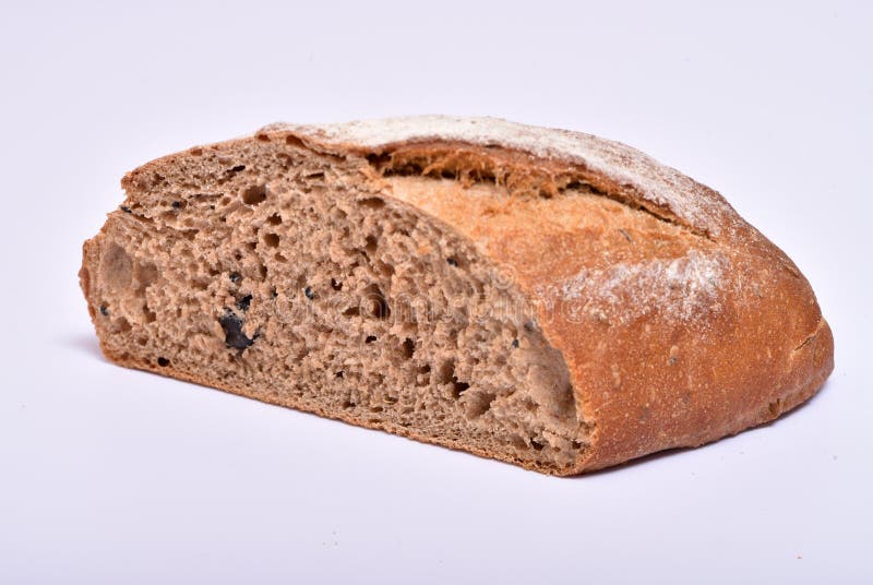 Zwart Brood Op Een Witte Achtergrond Stock Afbeelding - Image of tarwe ...