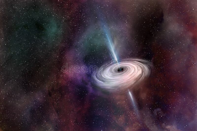 Zwart gat in ruimte stock illustratie. Illustration of achtergrond ...