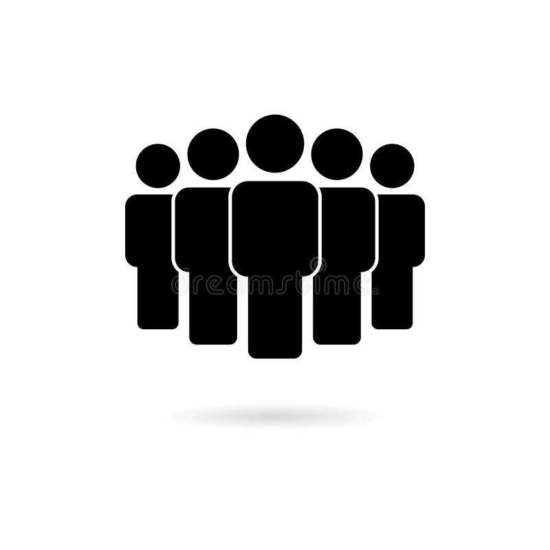 Zwart Mensenembleem, Groepspictogram, Groep Mensen of Groep Gebruikers ...