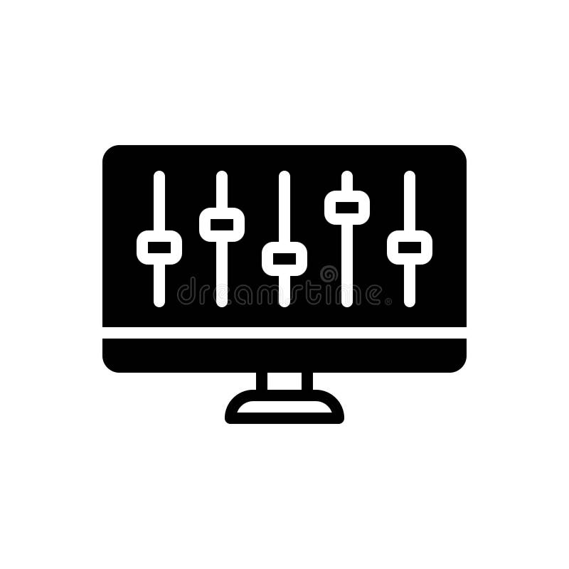 Zwart Stevig Pictogram Voor Parameterdouane En Het Plaatsen Vector ...