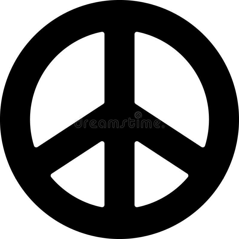 Zwart Vredespictogram Geïsoleerd Op Witte Achtergrond. Symbool Van De ...