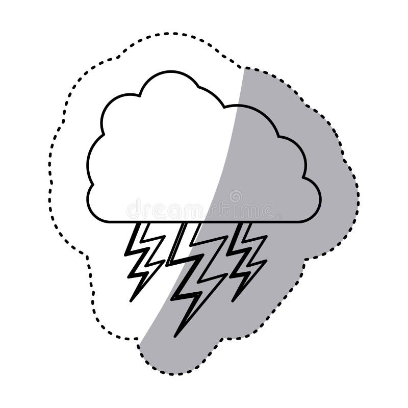 Wolk En Bliksempictogram, Beeldverhaalstijl Vector Illustratie ...