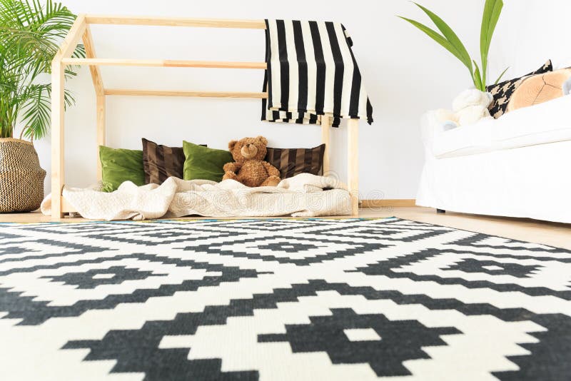 Zwart-wit tapijt stock foto. Image of modern, minimalisme - 95916050