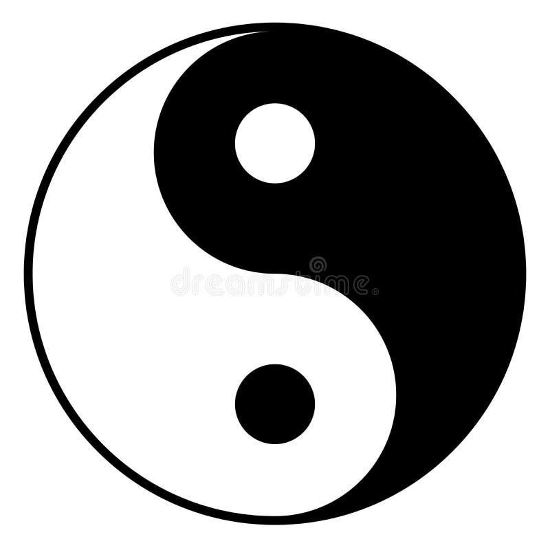 Zwart-wit yin-yan symbool vector illustratie. Illustratie bestaande uit ...