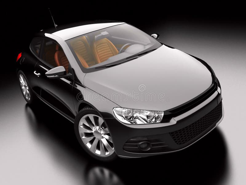 Zwarte auto stock illustratie. Illustration of niemand - 18100109