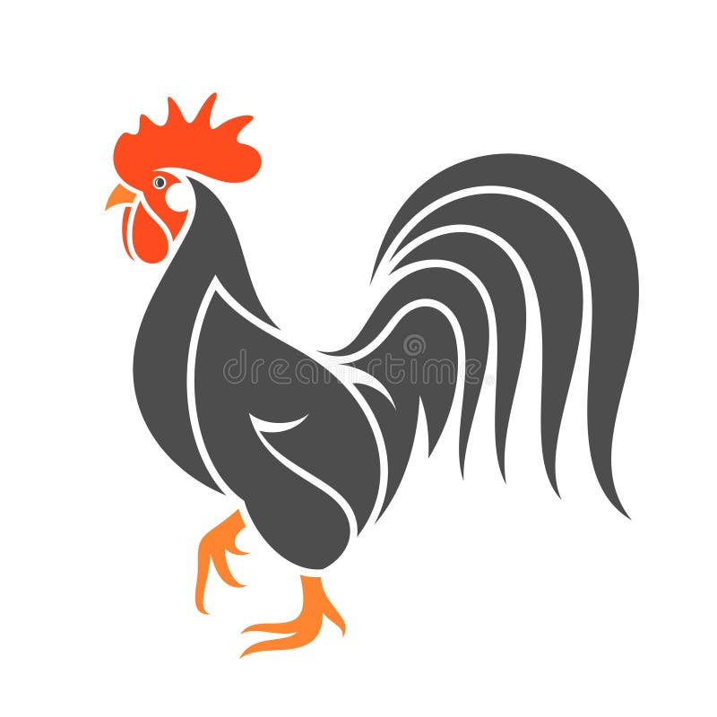 Zwarte kip vector illustratie. Illustration of symbool - 80216300