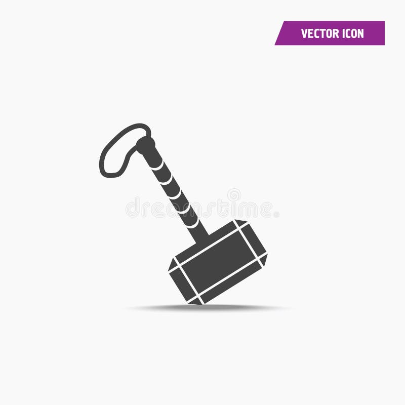 Van De Hamermjolnir Van Thor Vector Van De Het Pictogram De Zwarte Kleur in Cirkel Om Beeld Van ...