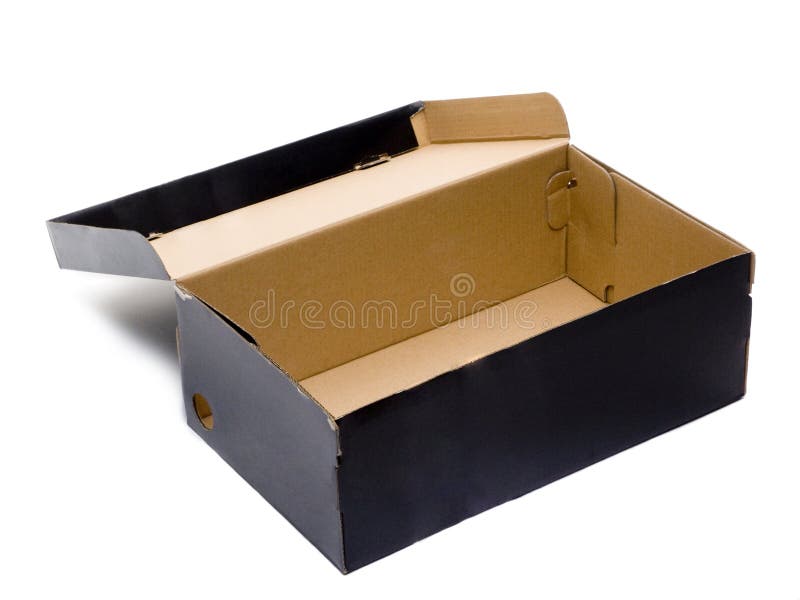 Zwarte open doos stock foto. Image of verscheept, opgeslagen - 14062346