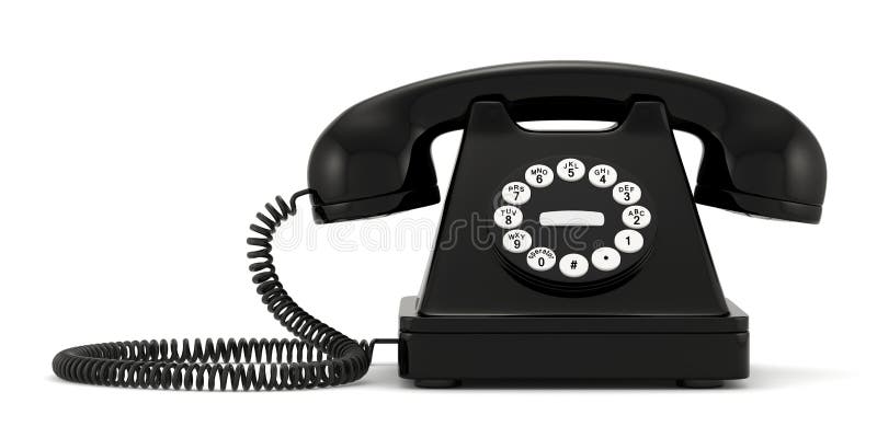 Ouderwetse Telefoon Op Witte Achtergrond Stock Illustratie ...