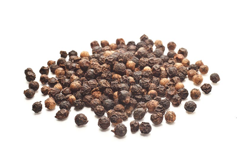 Zwarte Peper Op Witte Achtergrond Stock Foto - Image of geheel, zaad ...
