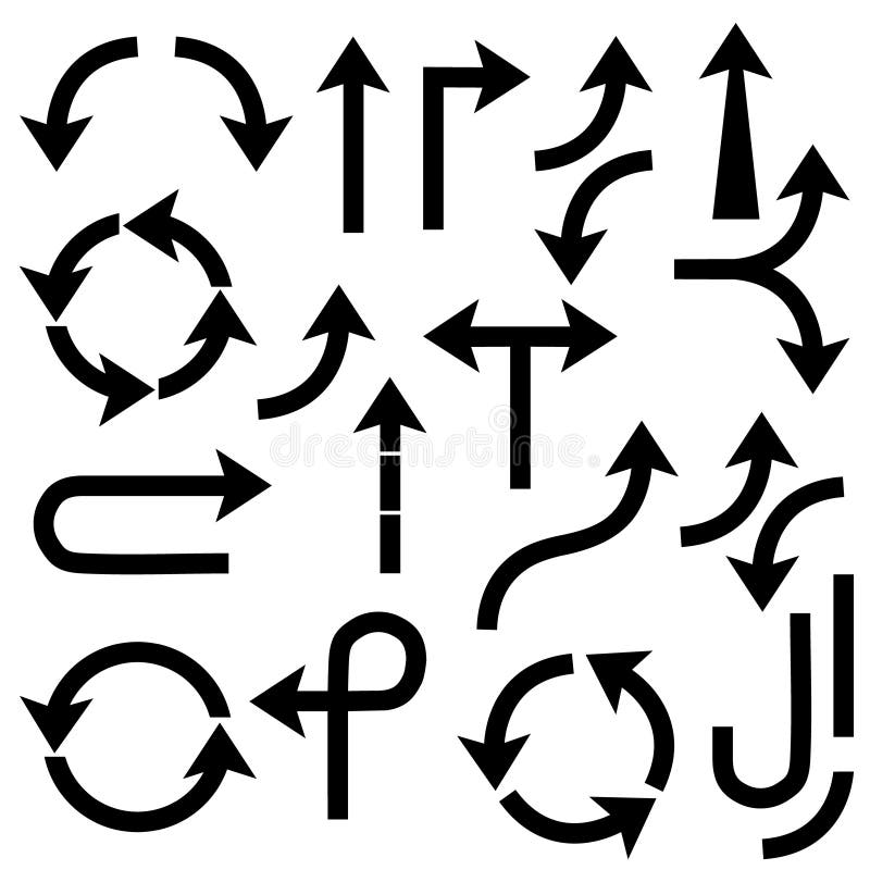 Zwarte pijlen - vectorset vector illustratie. Illustration of richting ...
