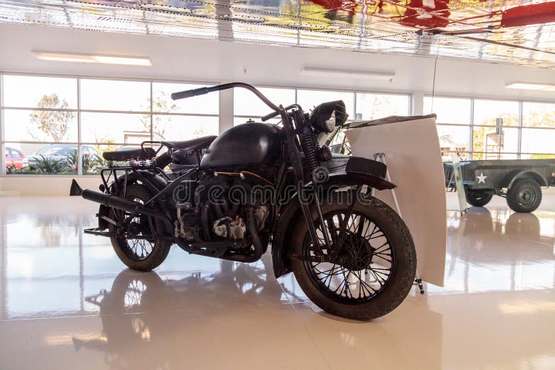 Zwarte Sidecar Van Rikuo Van 1943 Japanse Motorfiets Redactionele Stock ...