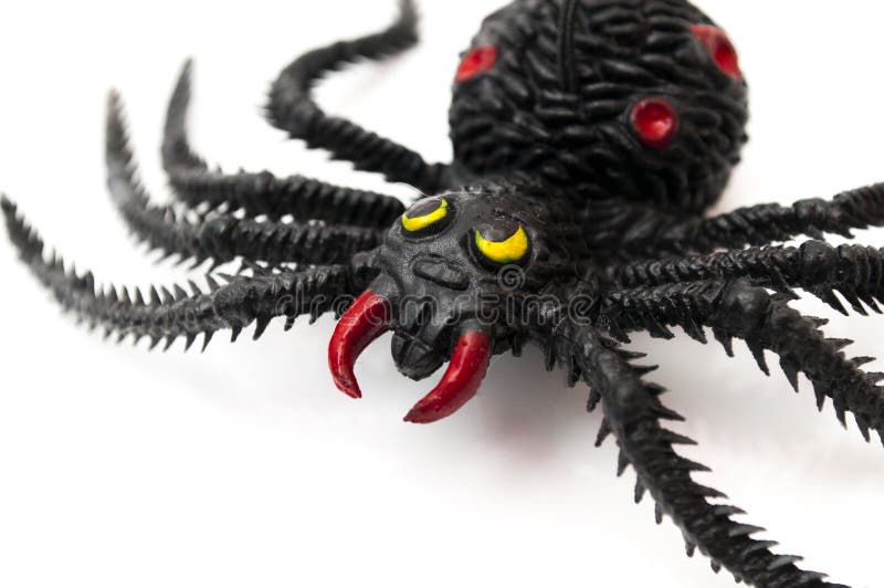 Zwarte spin stock afbeelding. Image of harig, één, spiderig - 31722987