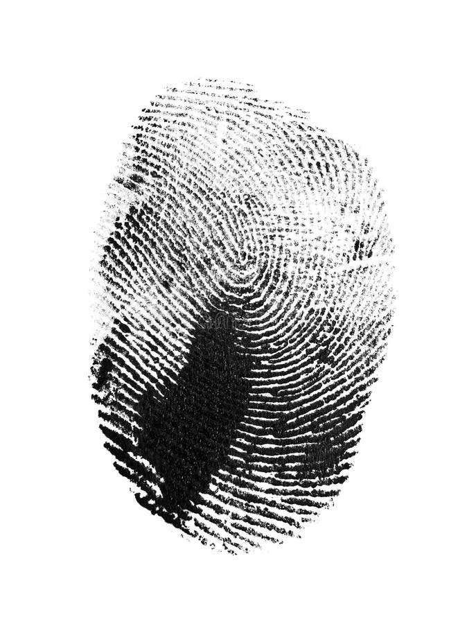 Zwarte Vingerafdruk Van De Wijsvinger, Geïsoleerd Op Witte Achtergrond ...