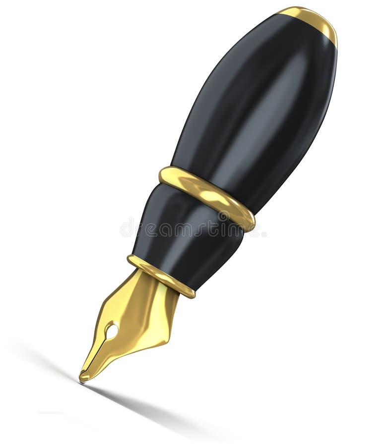 Zwarte vulpen stock illustratie. Illustration of manuscript - 6673593