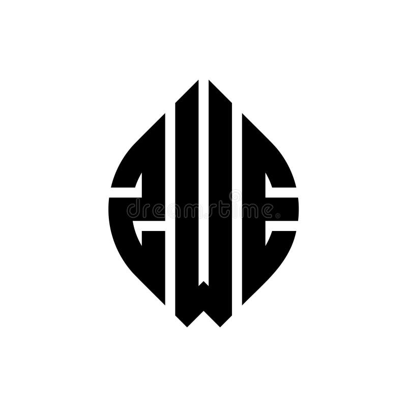 ZWE Circle Letter Logo Design with Circle and Ellipse Shape. ZWE ...