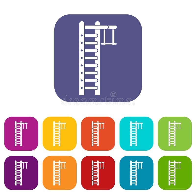 Zweedse Ladder Vastgestelde Pictogrammen Vector Illustratie ...