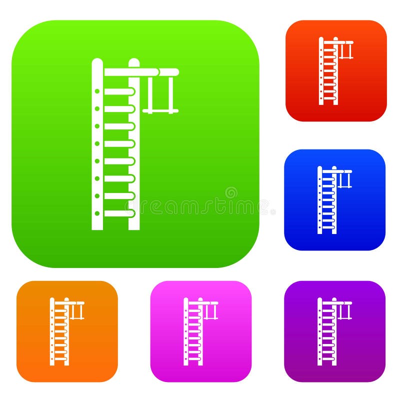 Zweedse Ladder Vastgestelde Pictogrammen Vector Illustratie ...