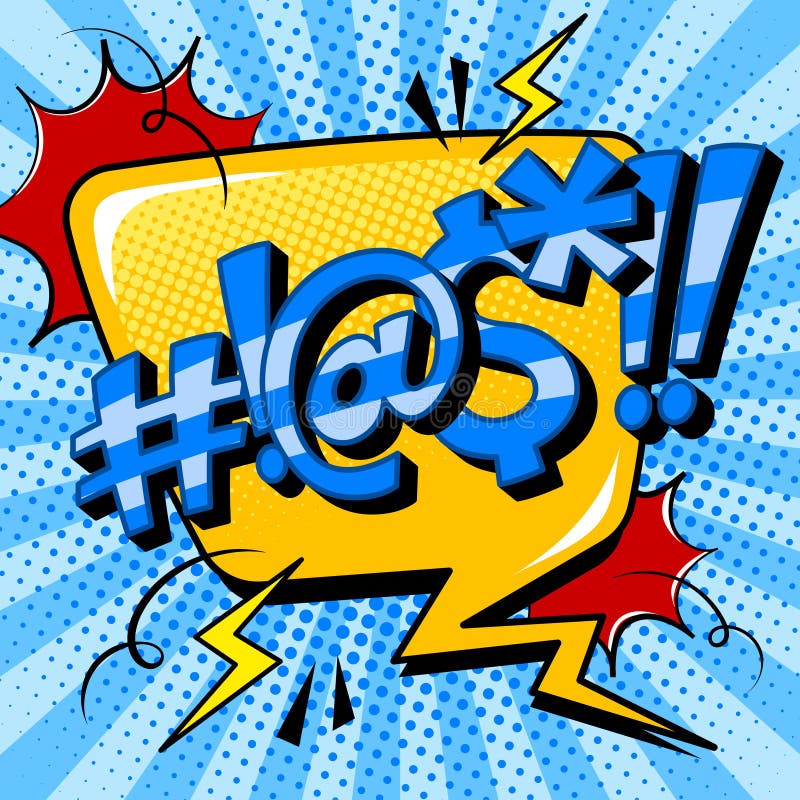 Zweer Vector Van Het Het Boekpop-art Van Het Woordteken De Grappige ...