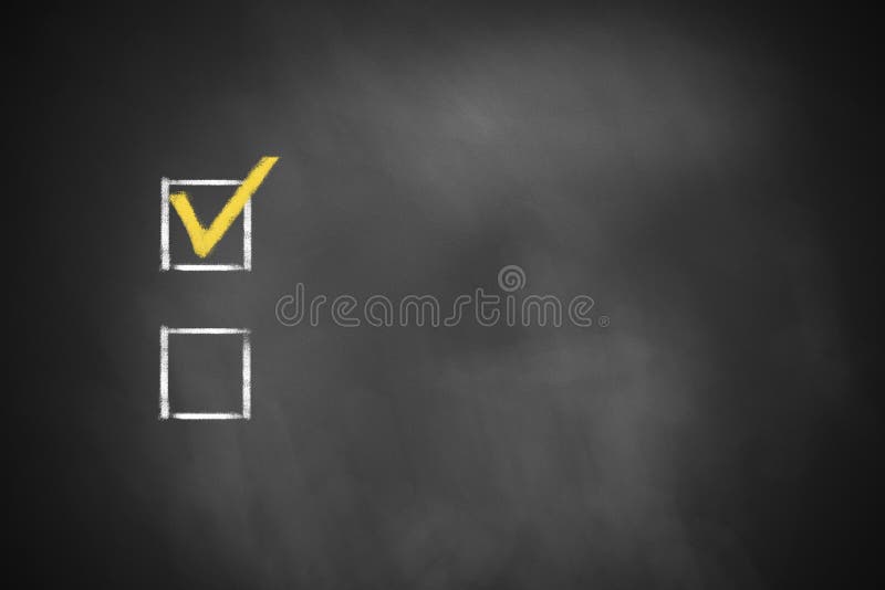 Zwei Checkboxes Auf Schwarzer Tafel Stockbild - Bild von geschäft ...