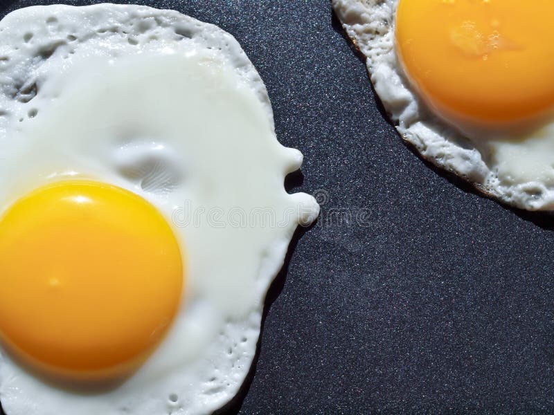 Zwei Eier Werden in Einer Pfanne Gebraten Stockbild - Bild von sonnig ...