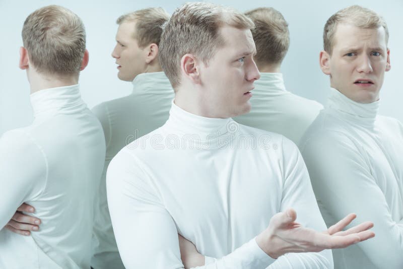 Zwei Gesichter Der Gleichen Person Stockbild - Bild von alter, wahnsinn ...