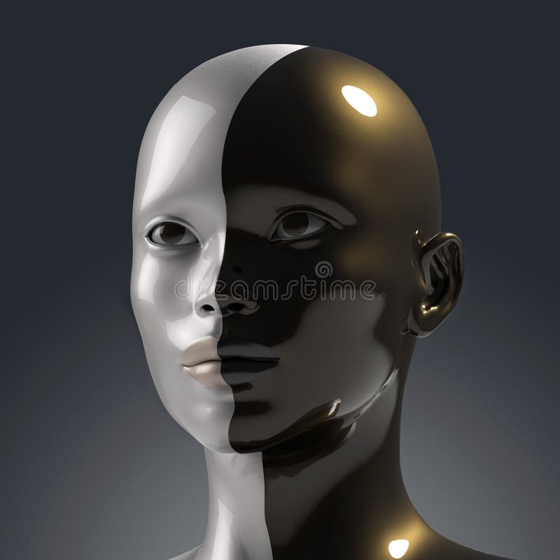 Zwei Gesichter in einem stock abbildung. Illustration von gesicht ...