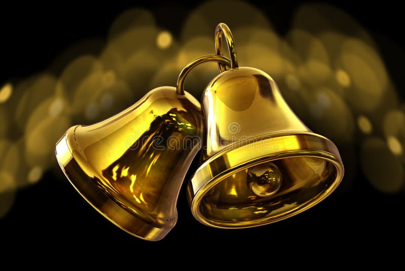 Zwei goldene Glocken stock abbildung. Illustration von farbe - 17435686