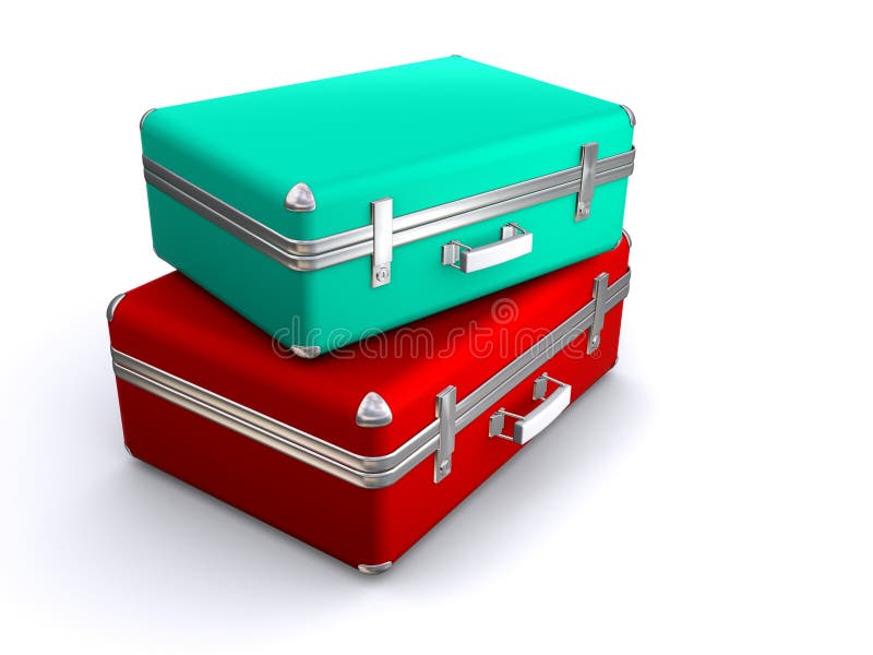 Zwei Koffer stock abbildung. Illustration von reise, hintergrund - 4667051