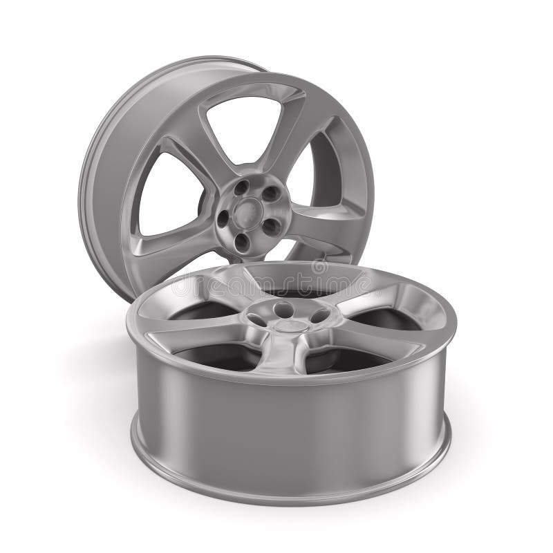 Zwei Scheibenrad Auf Weißem Hintergrund. Getrenntes 3D Stock Abbildung ...