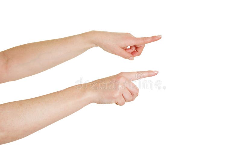 Zeigen Mit Zwei Zeigefingern Stockfoto - Bild von erscheinen ...